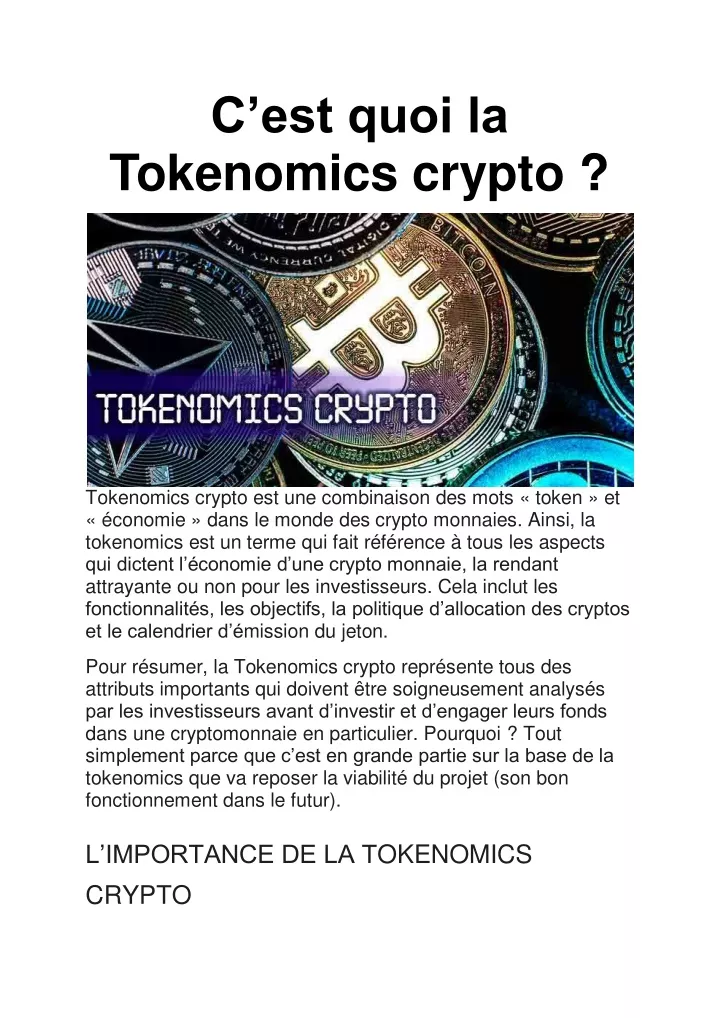 PPT - La Tokenomics crypto : Guide et astuce complète PowerPoint ... PPT - La Tokenomics crypto : Guide et astuce complète PowerPoint ...