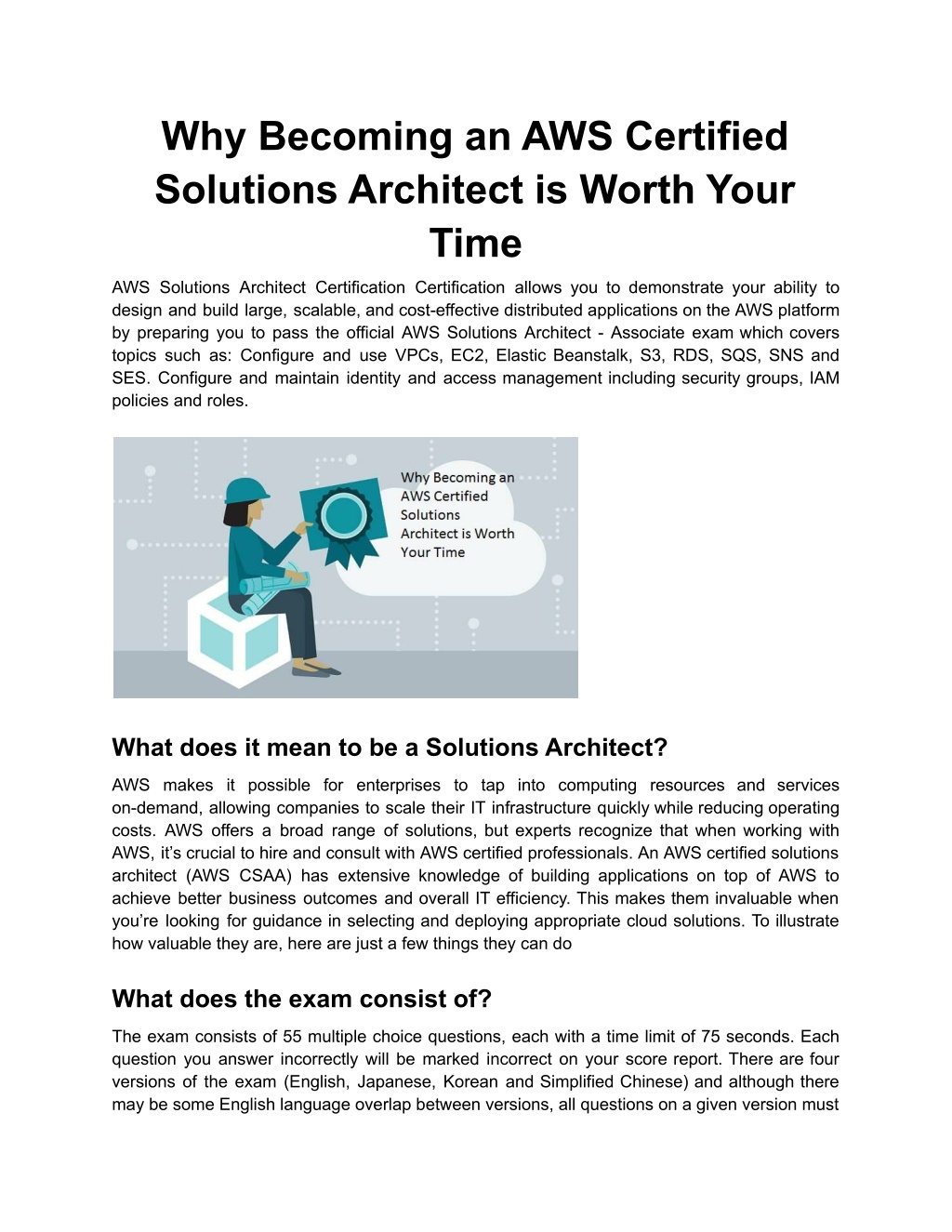 PPT - Why Becoming an AWS Certified Solutions Architect is Worth Your ...
