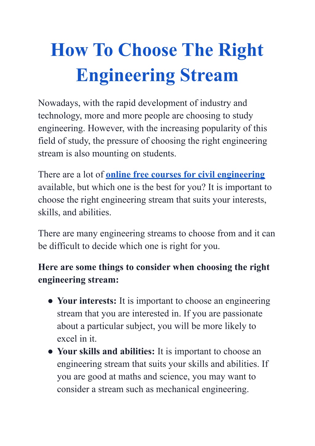PPT - How To Choose The Right Engineering Stream PowerPoint ...