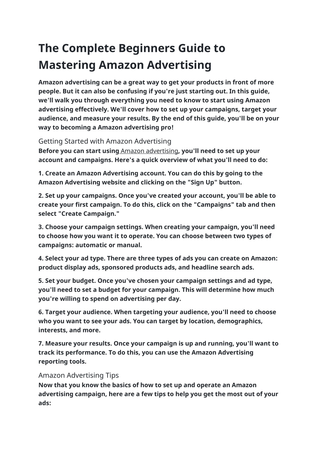 PPT - The Complete Beginners Guide to Mastering Amazon Advertising ...