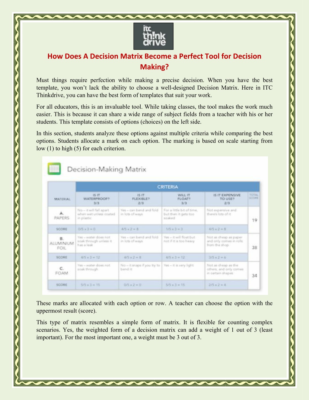 PPT - How Does A Decision Matrix Become a Perfect Tool for Decision ...