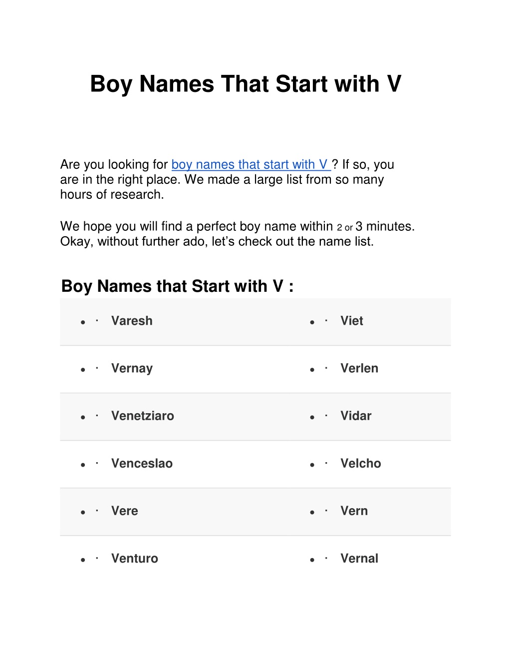 PPT - Boy Names That Start With V PowerPoint Presentation, free ...