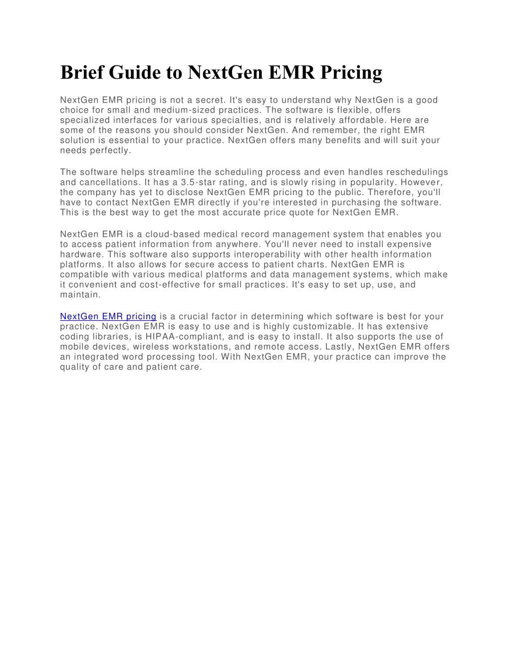 PPT - Brief Guide to NextGen EMR Pricing PowerPoint Presentation, free ...