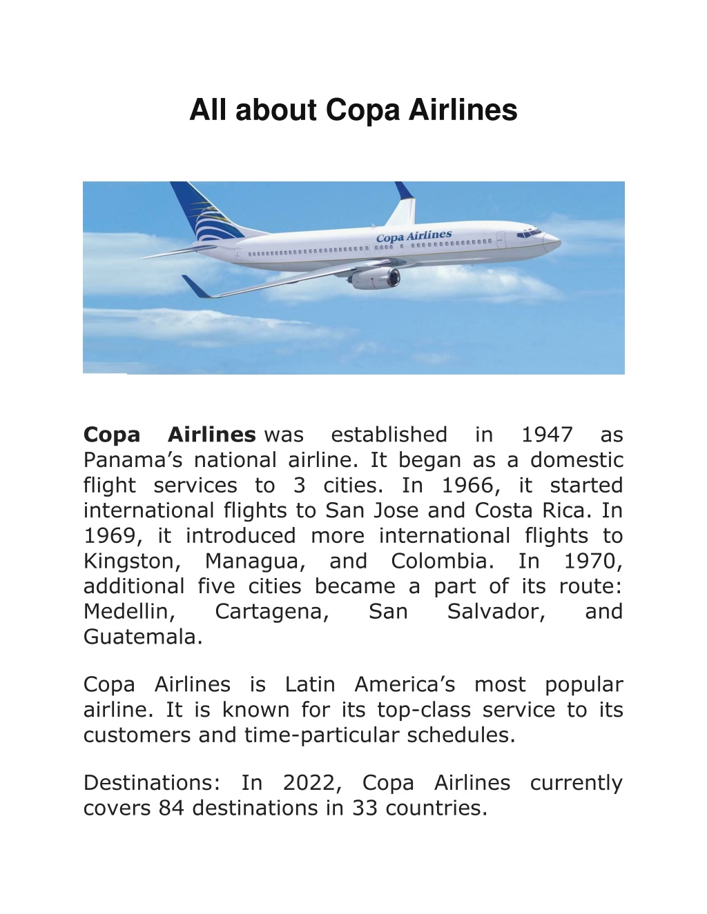 PPT - All about Copa Airlines PowerPoint Presentation, free download ...