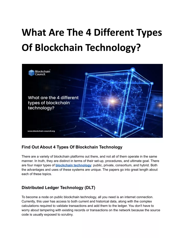 PPT - What Are The 4 Different Types Of Blockchain Technology ... PPT - What Are The 4 Different Types Of Blockchain Technology ...