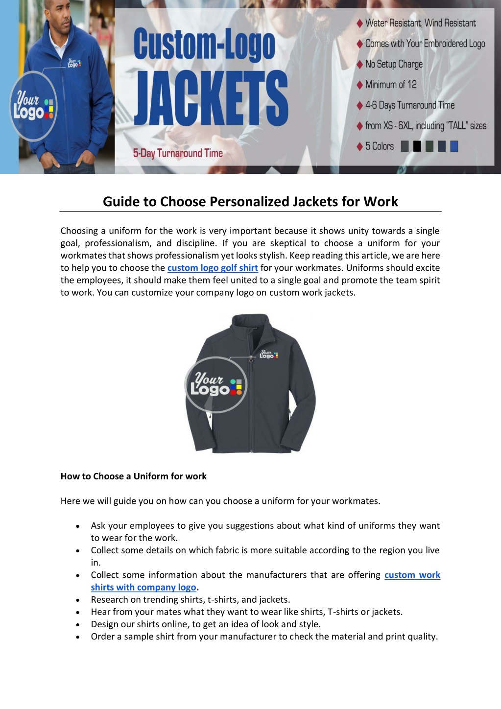 PPT - Guide to Choose Personalized Jackets for Work PowerPoint ...