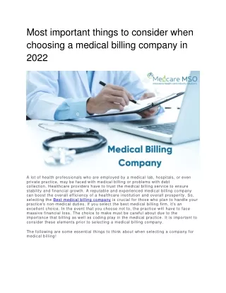 PPT - Most important things to consider when choosing a medical billing ...