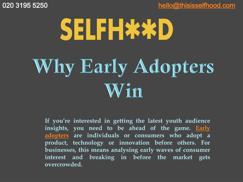 PPT - Why Early Adopters Win PowerPoint Presentation, free download ...