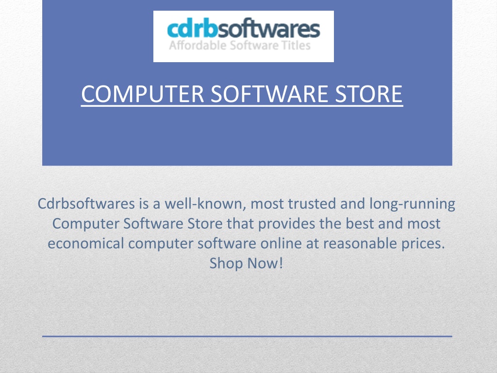 PPT - Computer Software Store PowerPoint Presentation, free download ...
