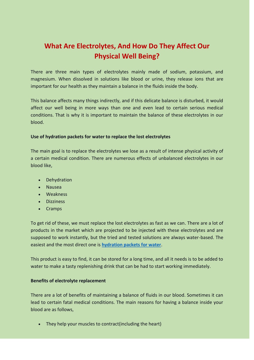 PPT - What Are Electrolytes, And How Do They Affect Our Physical Well ...