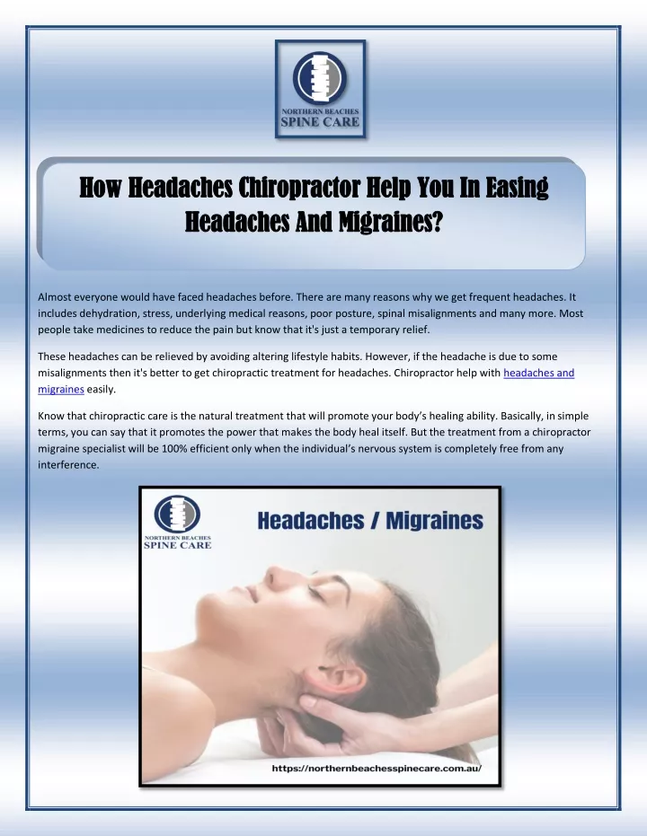 PPT - How Headaches Chiropractor Help You In Easing Headaches And ...