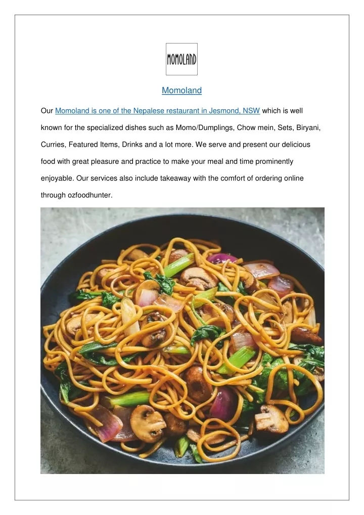PPT - $5 off – Momoland Takeaway Restaurant Jesmond, NSW PowerPoint ...