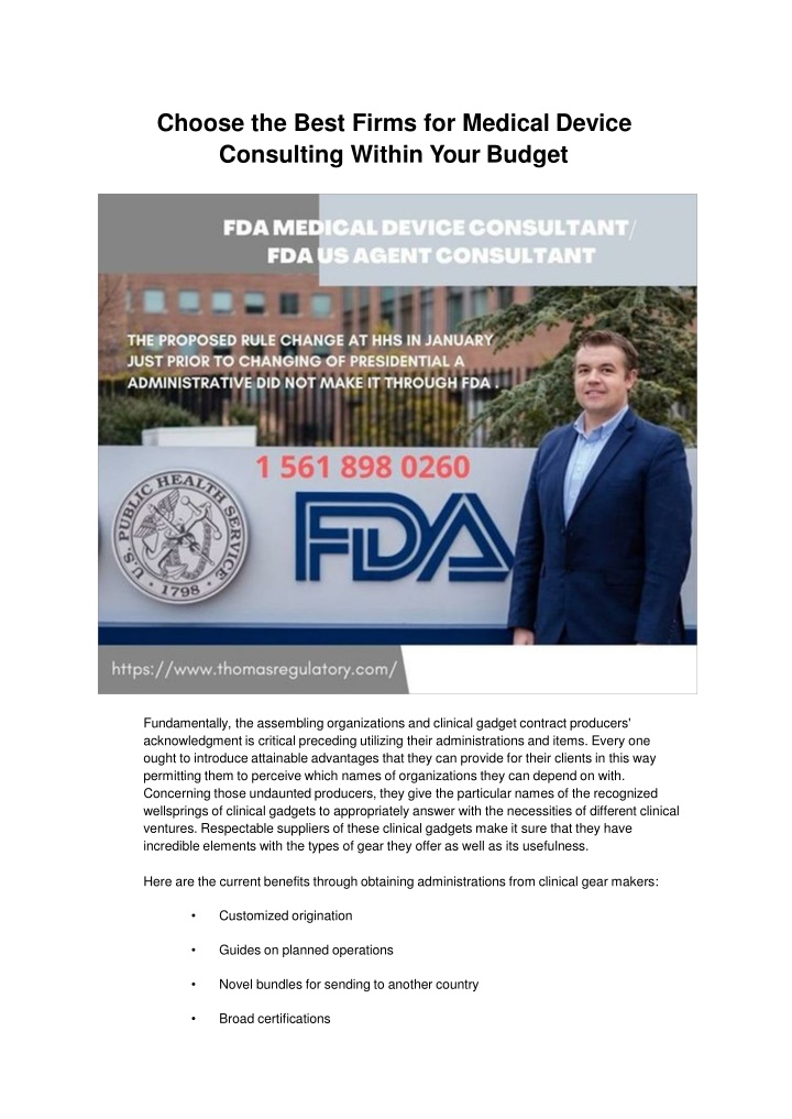 PPT - Choose the Best Firms for Medical Device Consulting Within Your ... PPT - Choose the Best Firms for Medical Device Consulting Within Your ...