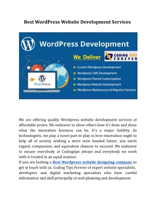 PPT - Best WordPress Website Development Services PowerPoint Presentation - ID:11437516