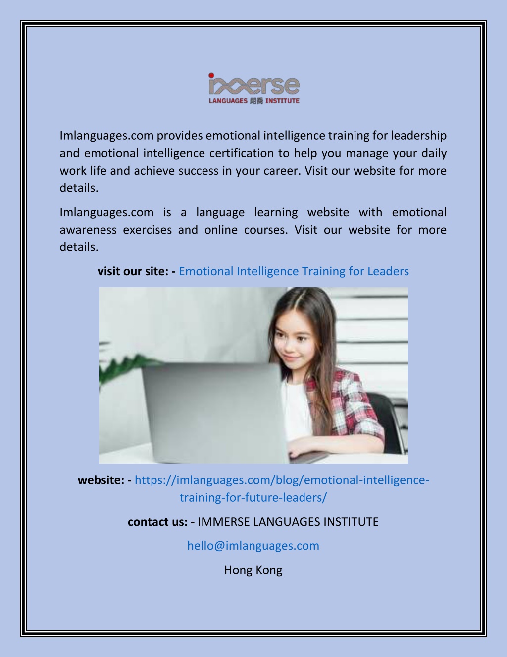 PPT - Emotional Intelligence Training for Leaders Imlanguages.com PowerPoint Presentation - ID ...