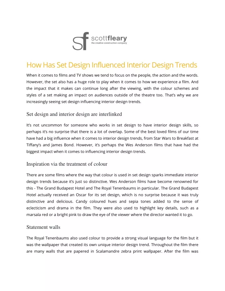 PPT - How Has Set Design Influenced Interior Design Trends - Scott ...