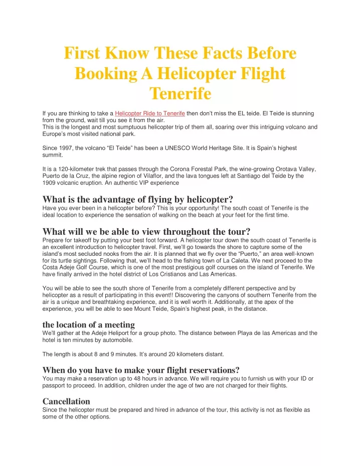 PPT - First Know These Facts Before Booking A Helicopter Flight ...