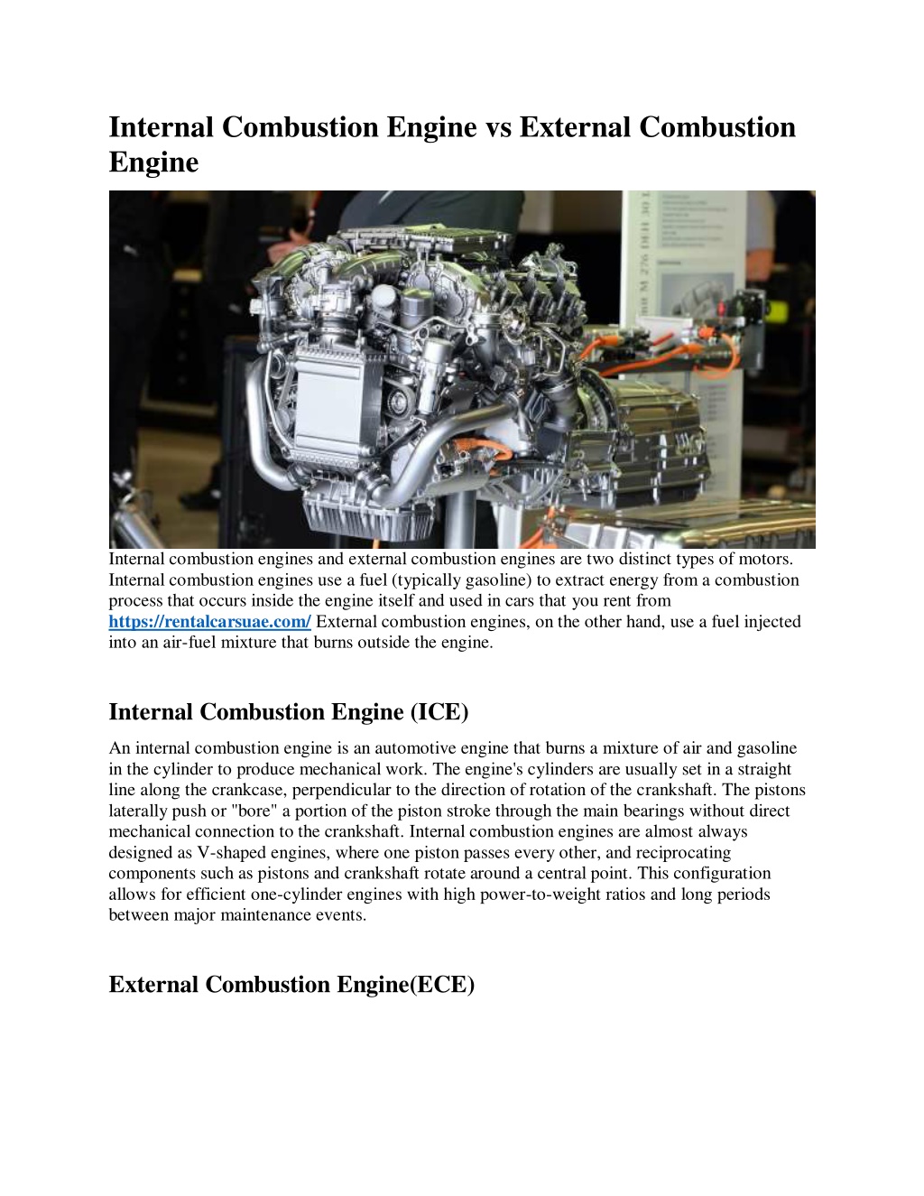 PPT - Internal Combustion Engine vs External Combustion Engine ...