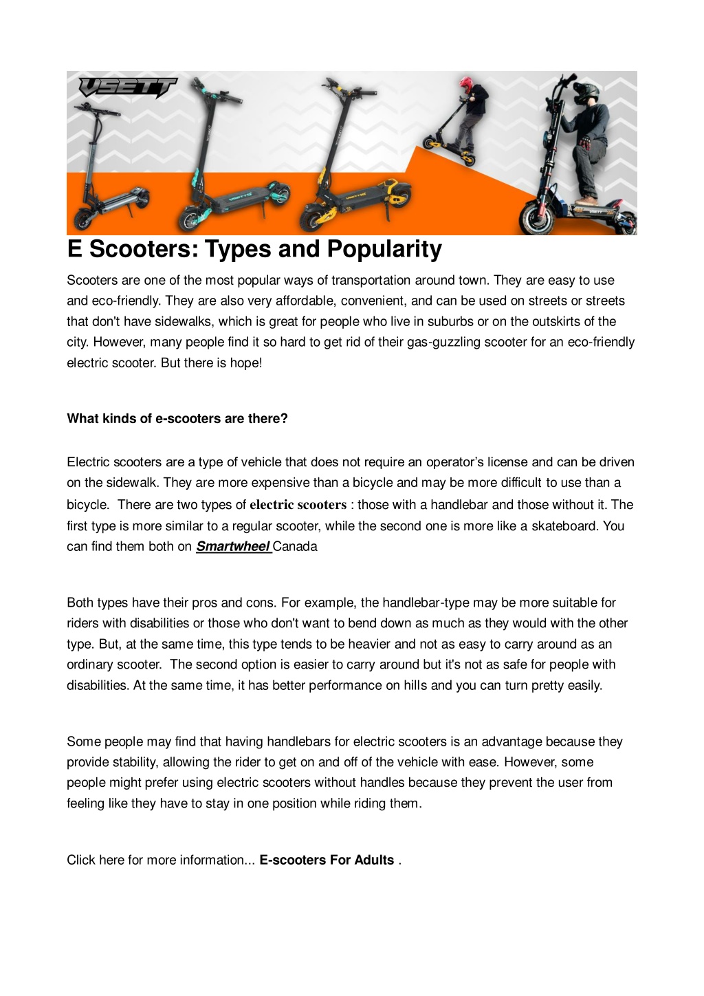 PPT - E Scooters Types and Popularity PowerPoint Presentation, free ...