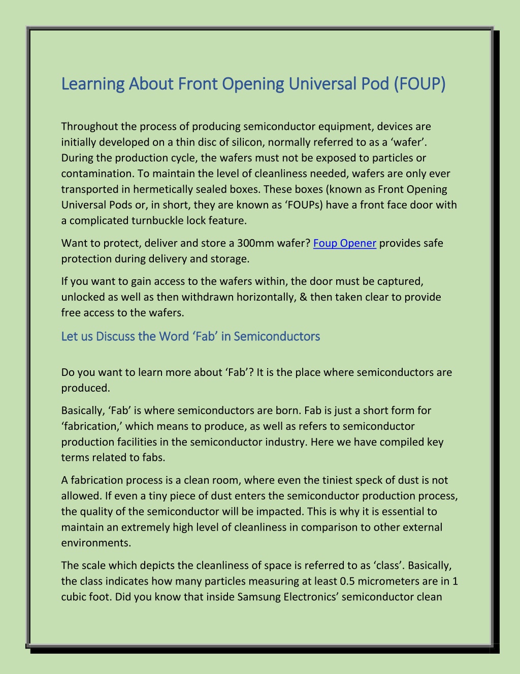 PPT - Learning About Front Opening Universal Pod PowerPoint ...