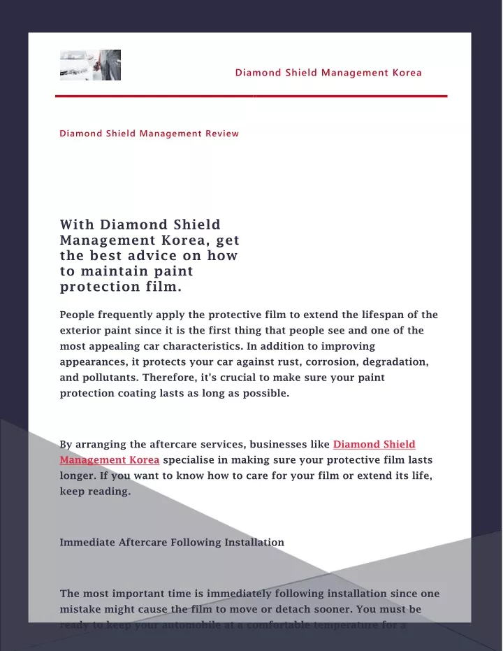 PPT - With Diamond Shield Management Korea, get the best advice on how ...