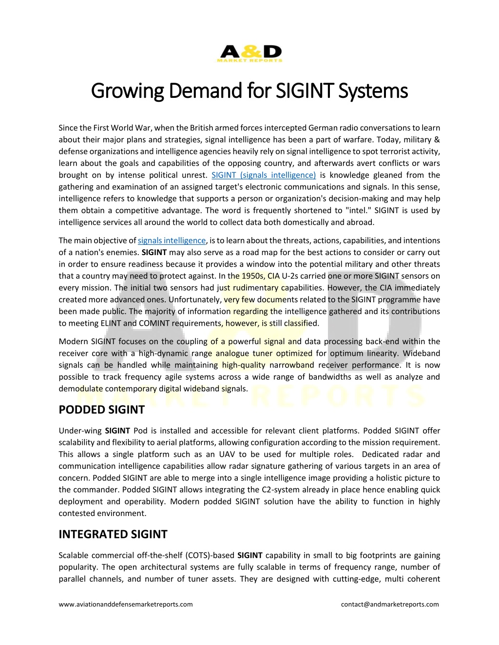 PPT - Growing Demand for SIGINT Systems PowerPoint Presentation, free ...
