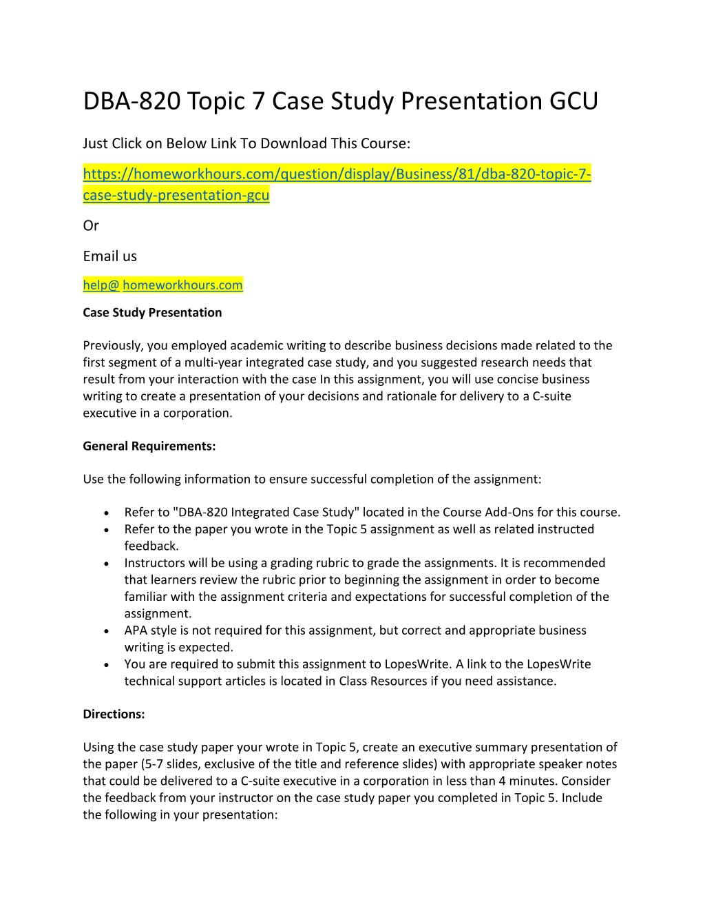 PPT - DBA-820 Topic 7 Case Study Presentation GCU PowerPoint ...
