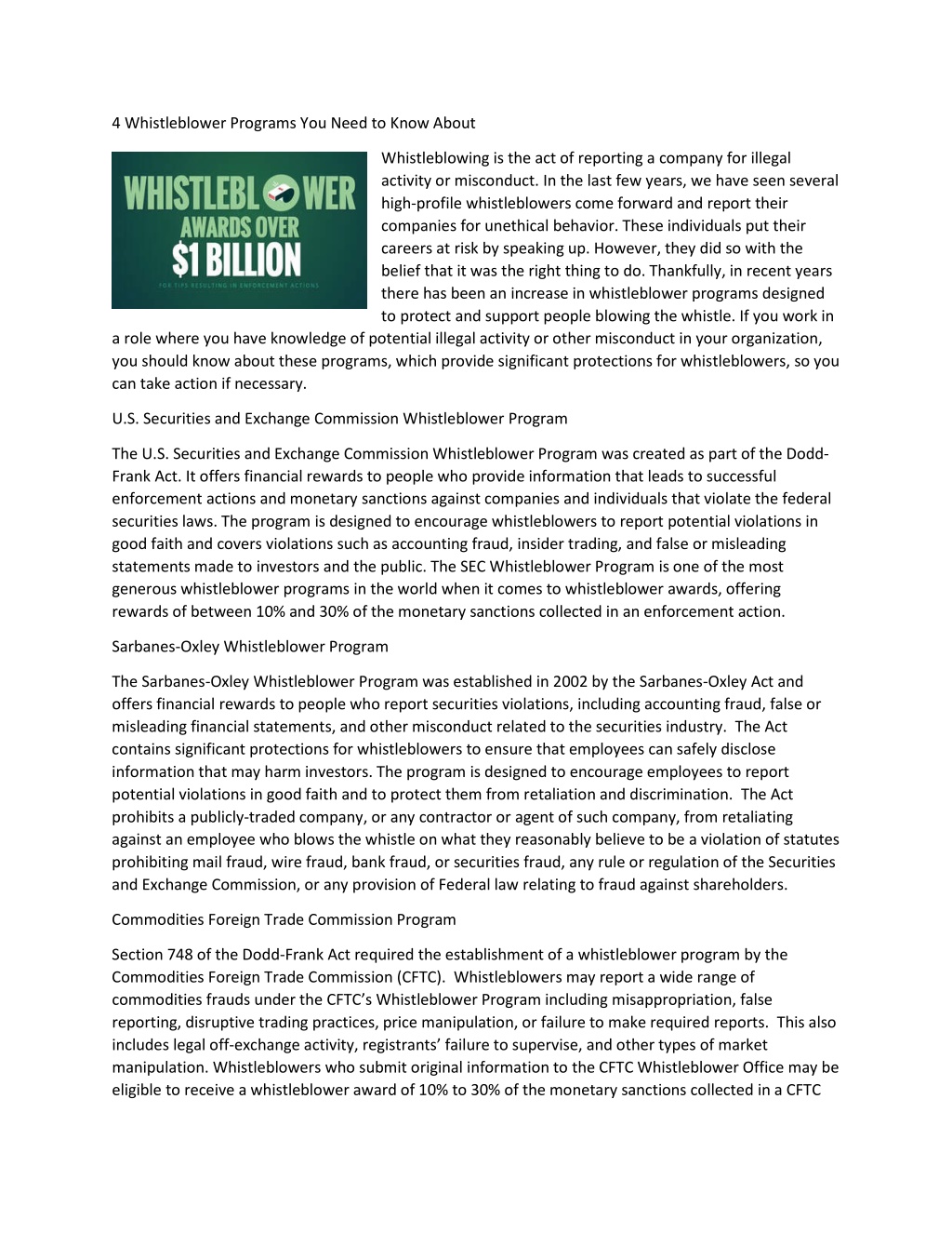 PPT - 4 Whistleblower Programs You Need to Know About PowerPoint ...