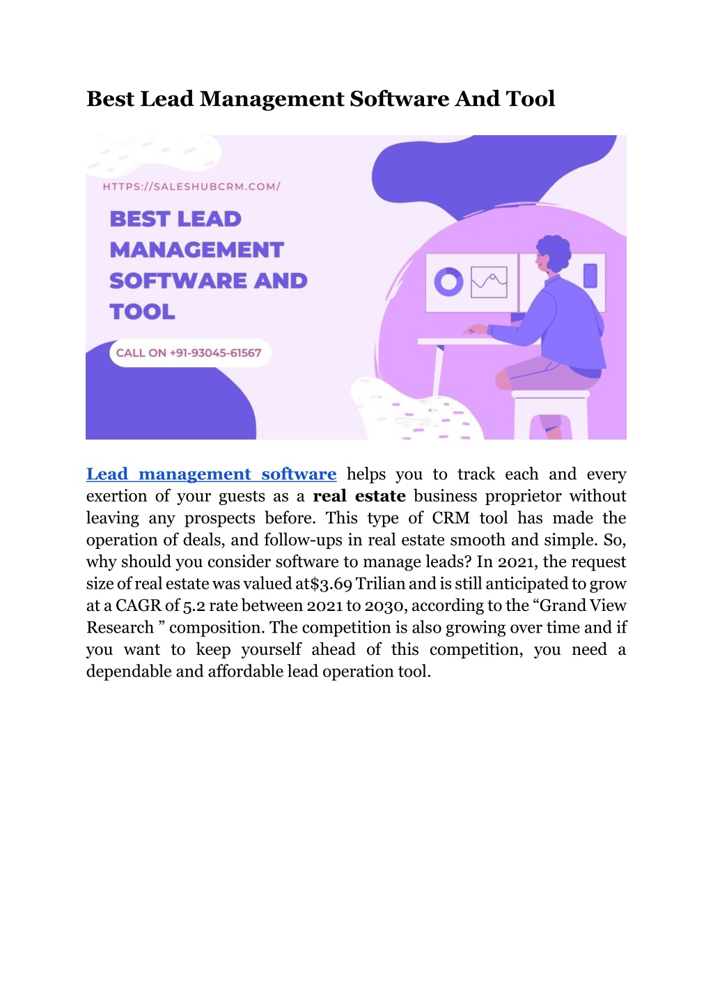 PPT - Best Lead Management Software and Tool for Real State Business (1 ...