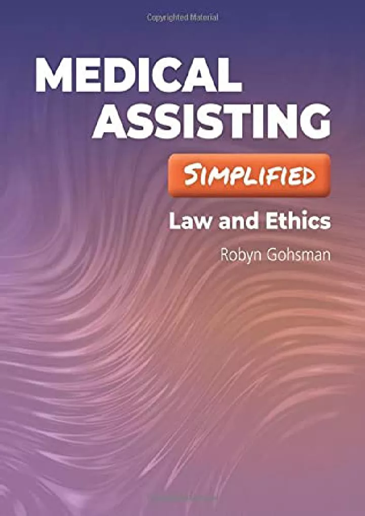 PPT - DOWNLOAD Medical Assisting Simplified Law and Ethics Law and ...