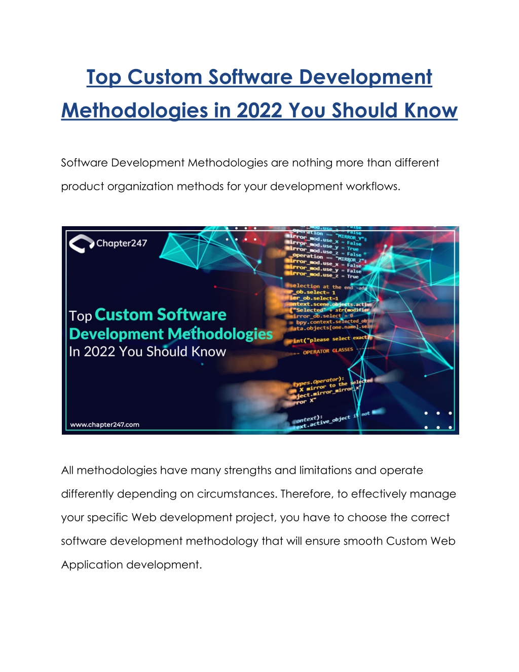 PPT - Top Custom Software Development Methodologies in 2022 You Should ...