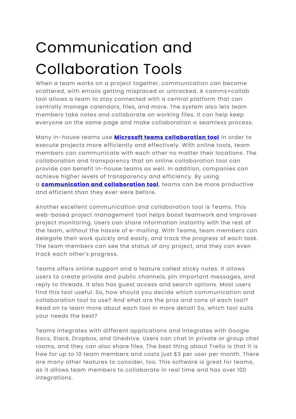 PPT - Communication and Collaboration Tools PowerPoint Presentation ...