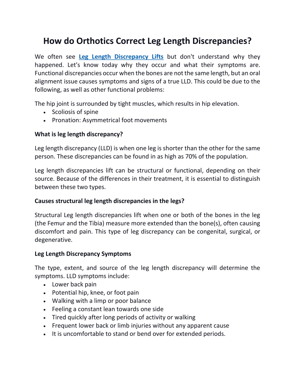 PPT - How do Orthotics Correct Leg Length Discrepancies PowerPoint ...
