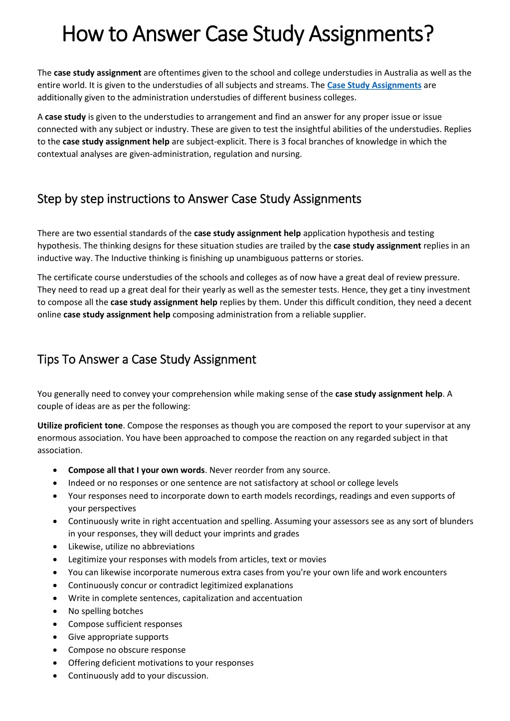 PPT - How to Answer Case Study Assignments PowerPoint Presentation, free download - ID:11470798