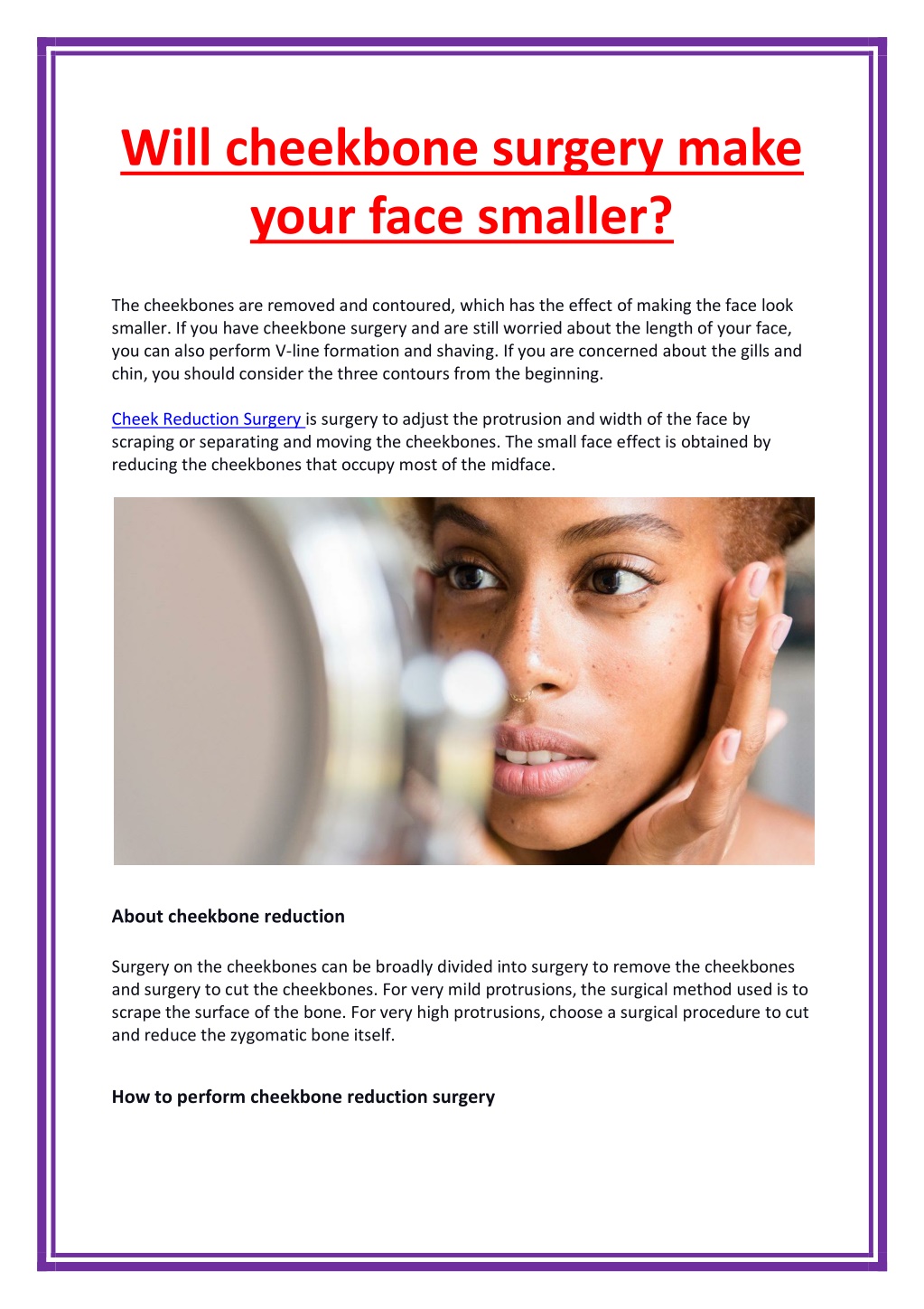 PPT - Will cheekbone surgery make your face smaller PowerPoint ...