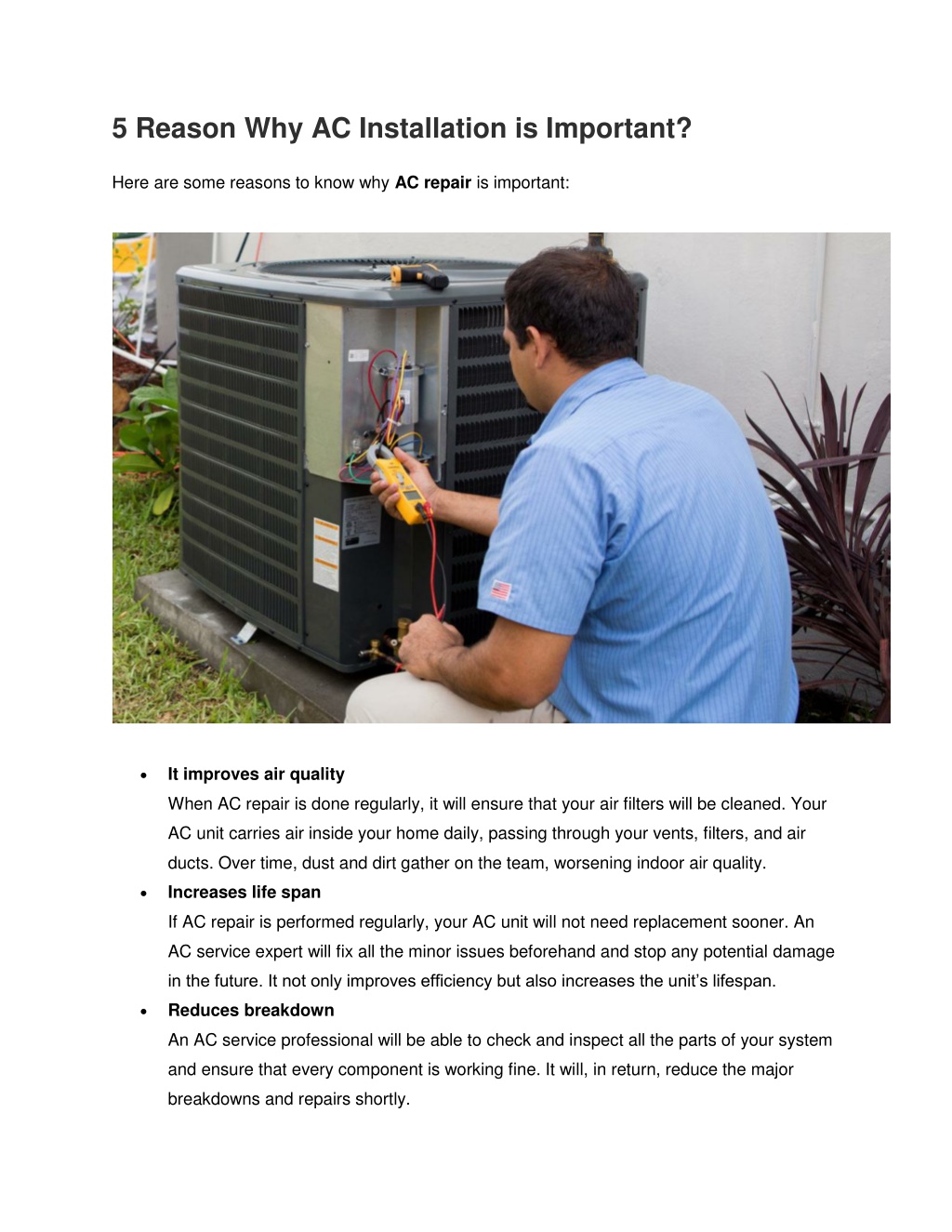 PPT - 5 Reason Why AC Installation is Important PowerPoint Presentation ...