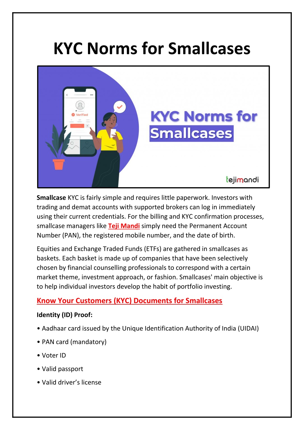 PPT - KYC Norms for Smallcases PowerPoint Presentation, free download ...