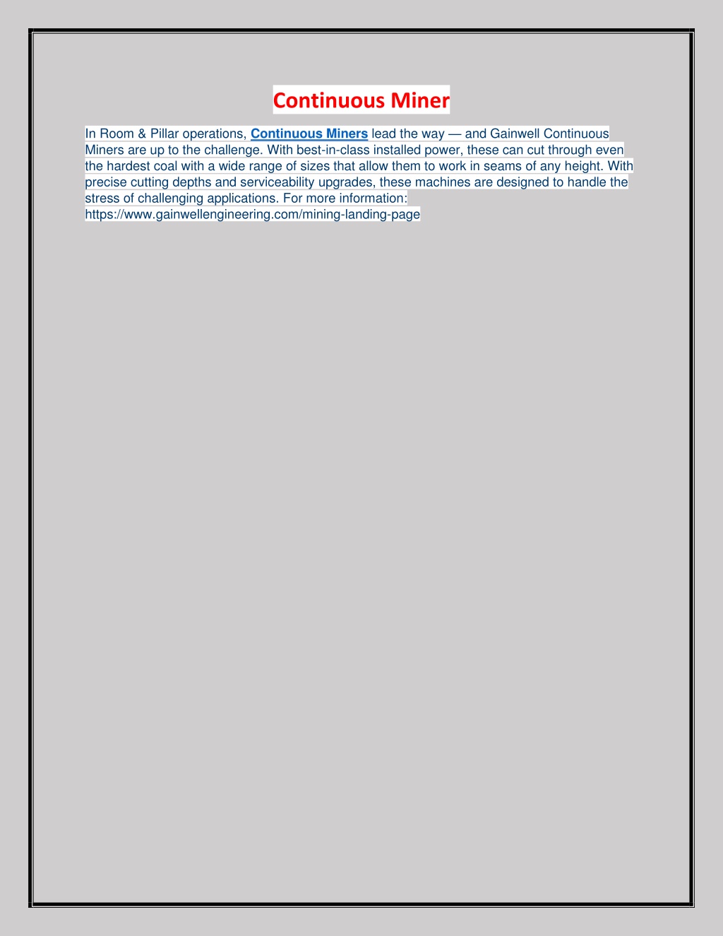 PPT - Continuous Miner PowerPoint Presentation, free download - ID:11493349