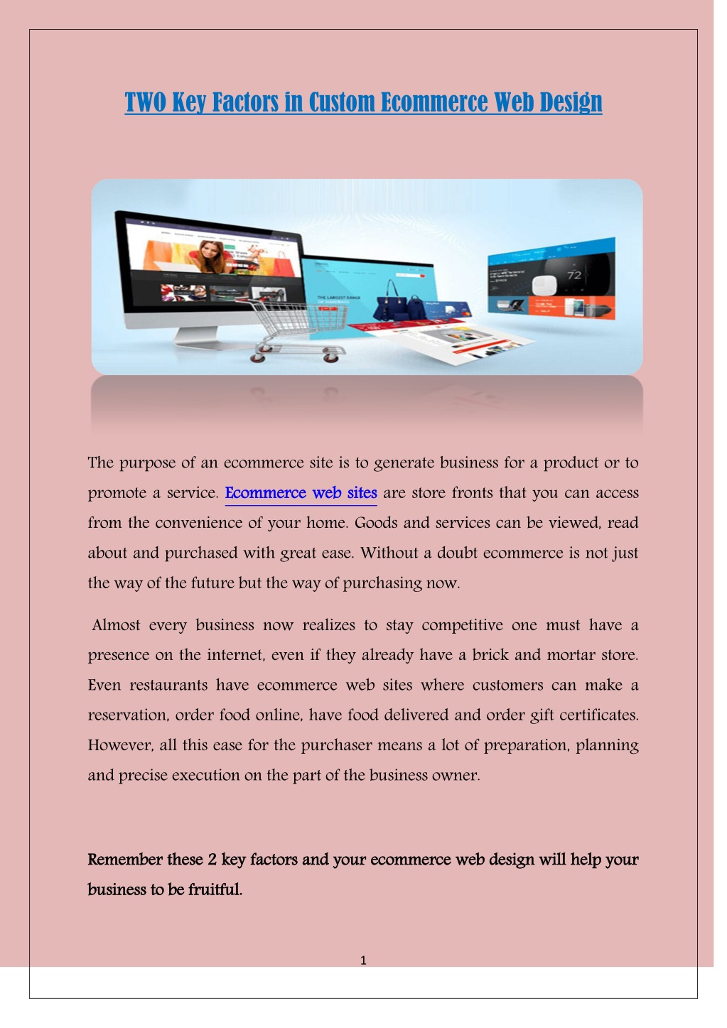 PPT - TWO Key Factors in Custom Ecommerce Web Design PowerPoint ...