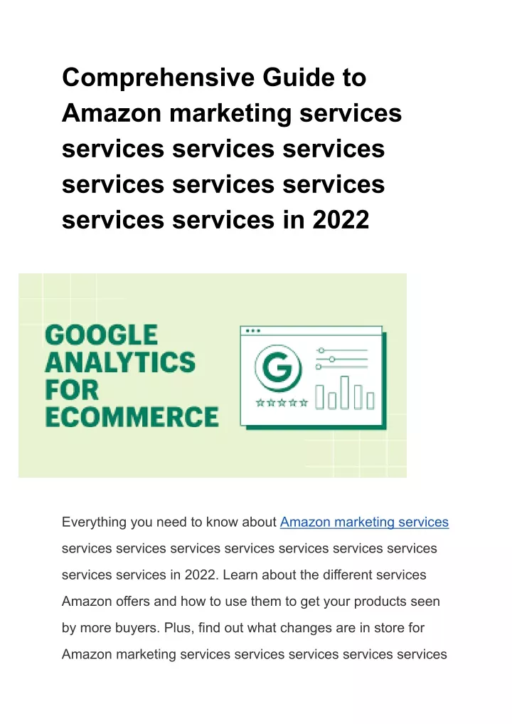 PPT - Comprehensive Guide to Amazon marketing services services ...