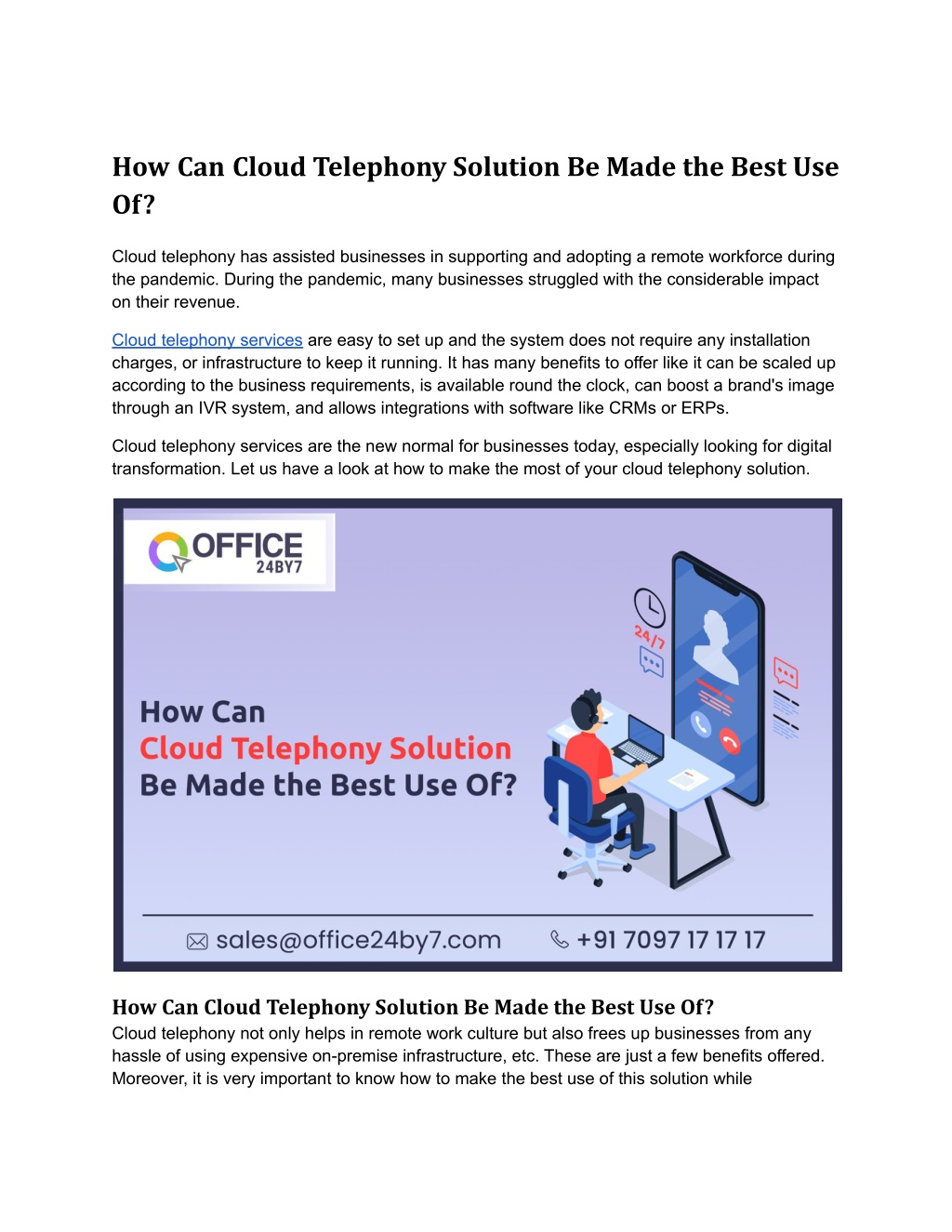 PPT - How Can Cloud Telephony Solution Be Made the Best Use Of PowerPoint Presentation - ID:11499018