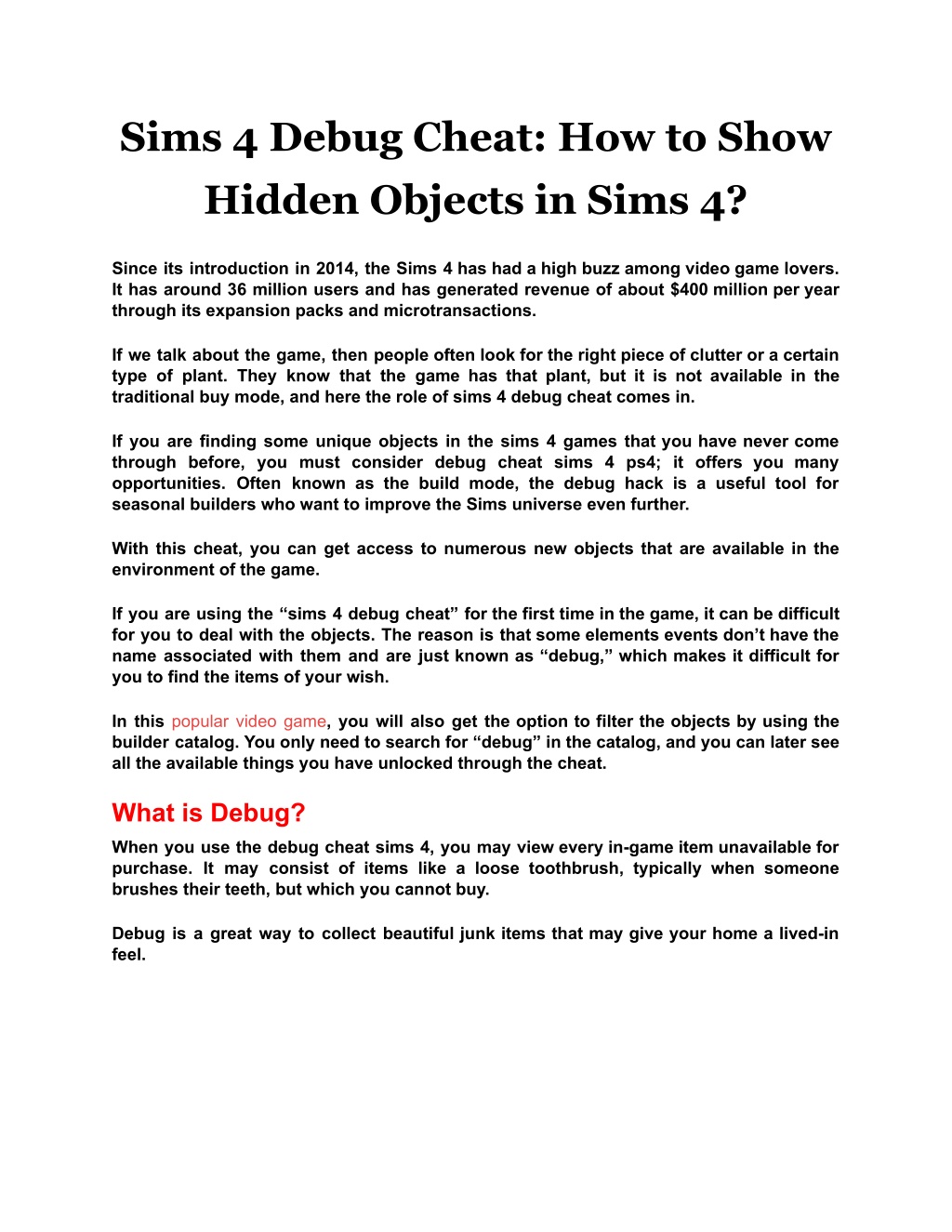 PPT - Sims 4 Debug Cheat: How to Show Hidden Objects in Sims 4 ...
