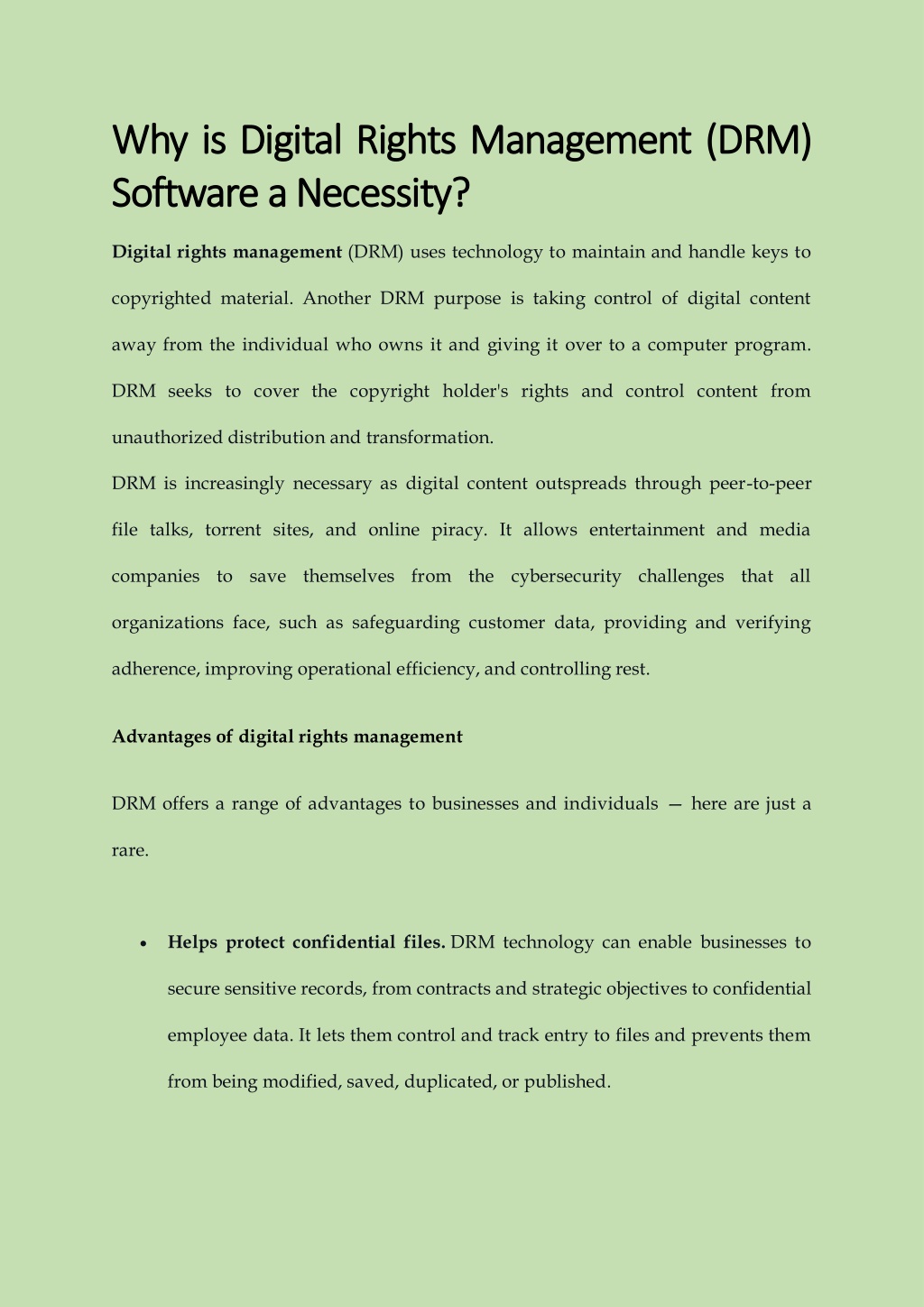 PPT - Why is Digital Rights Management (DRM) Software a Necessity ...