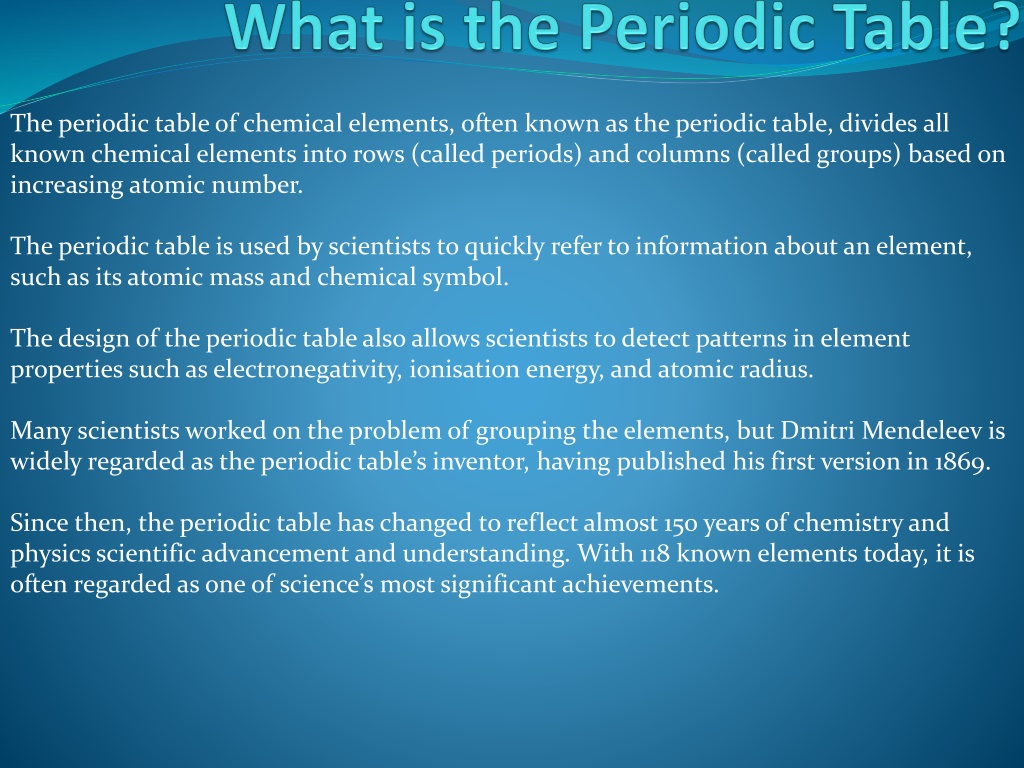 PPT - What is the Periodic Table PowerPoint Presentation, free download ...