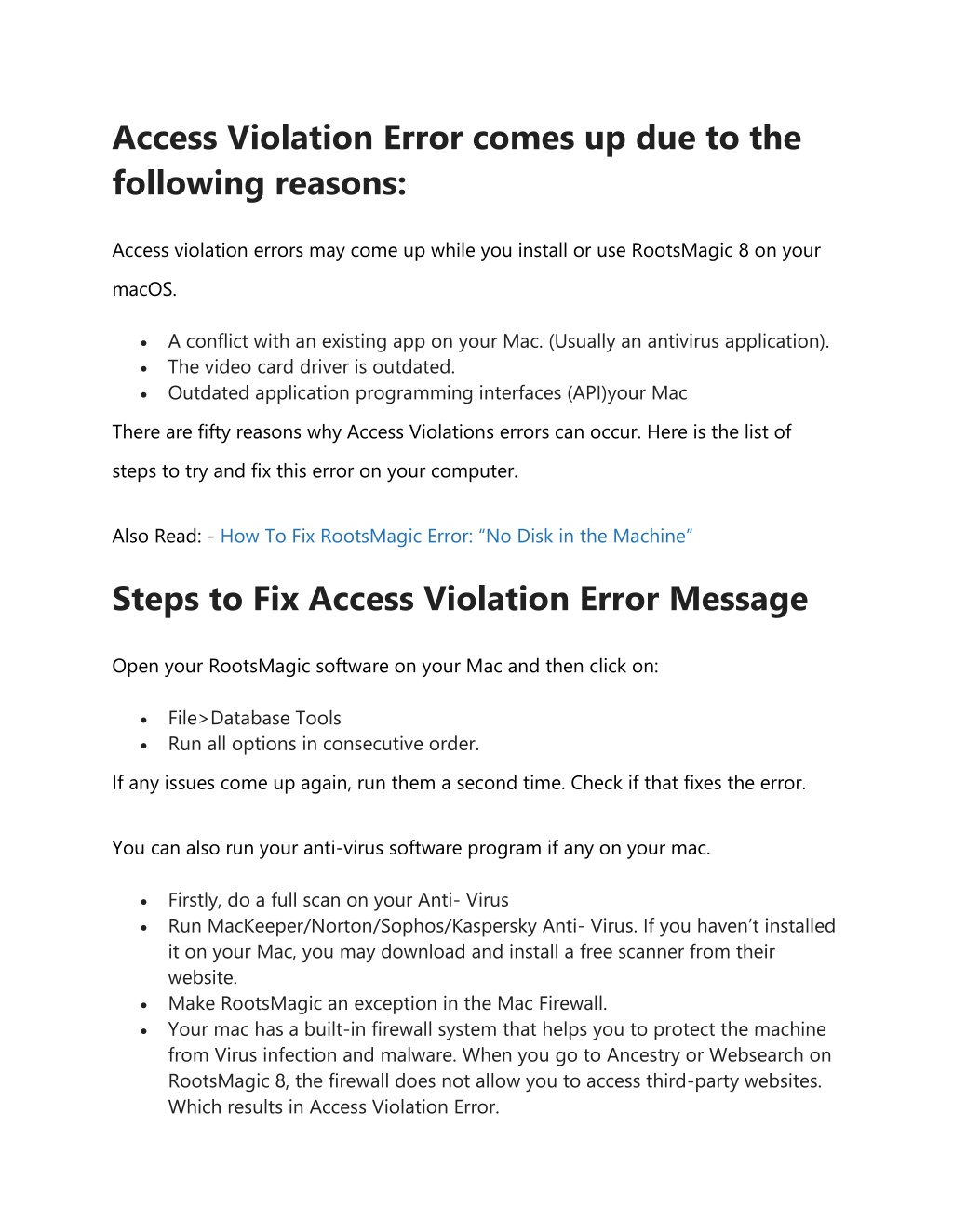 PPT - How do I fix the Access Violation Error in RootsMagic 8 for macOS ...