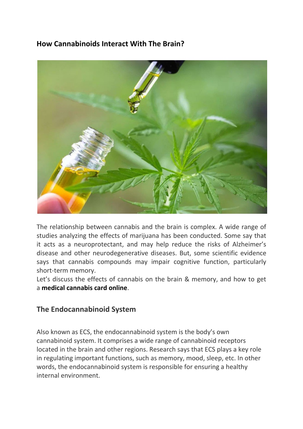 PPT - HOW CANNABINOIDS INTERACT WITH THE BRAIN PowerPoint Presentation ...