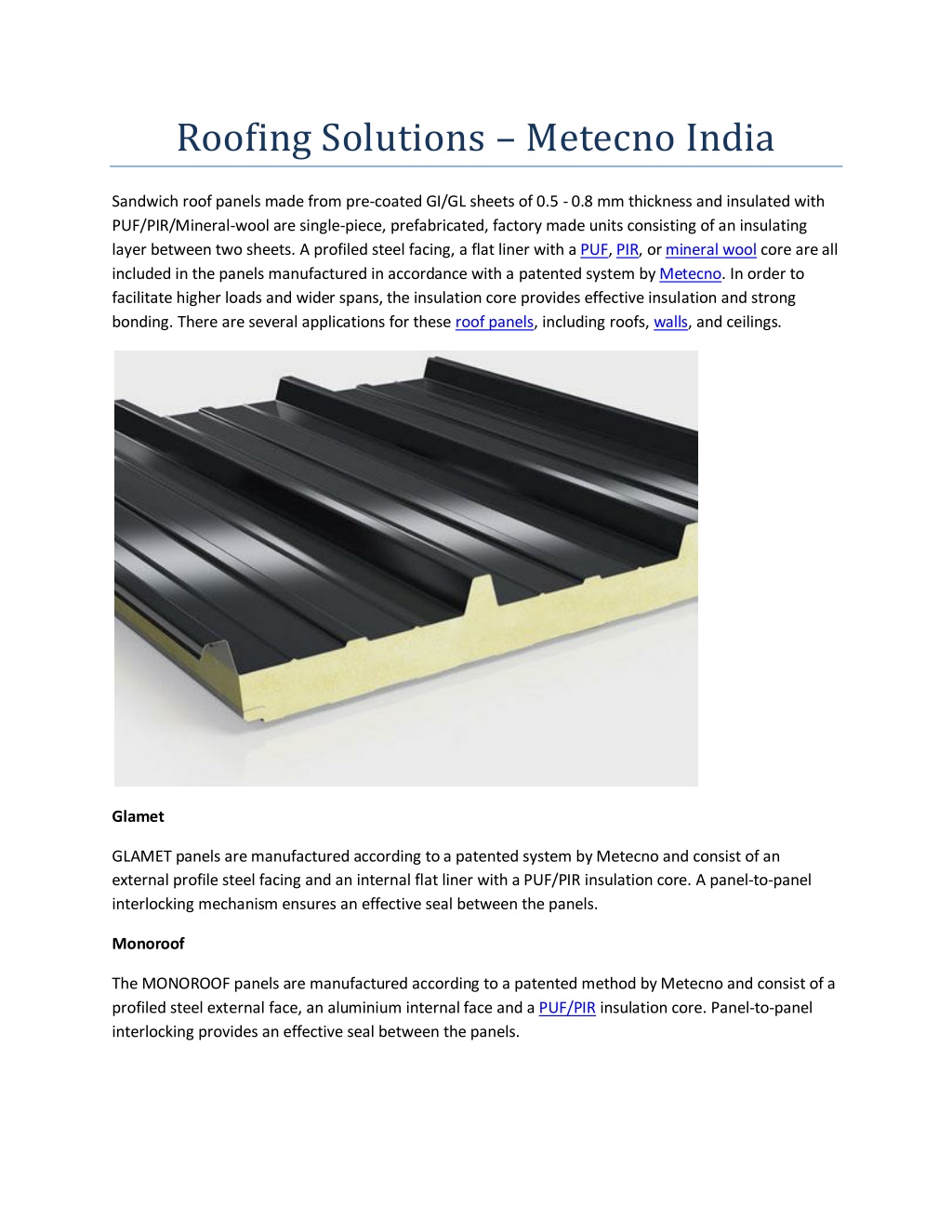 PPT - Roofing solutions - Metecno India PowerPoint Presentation, free ...