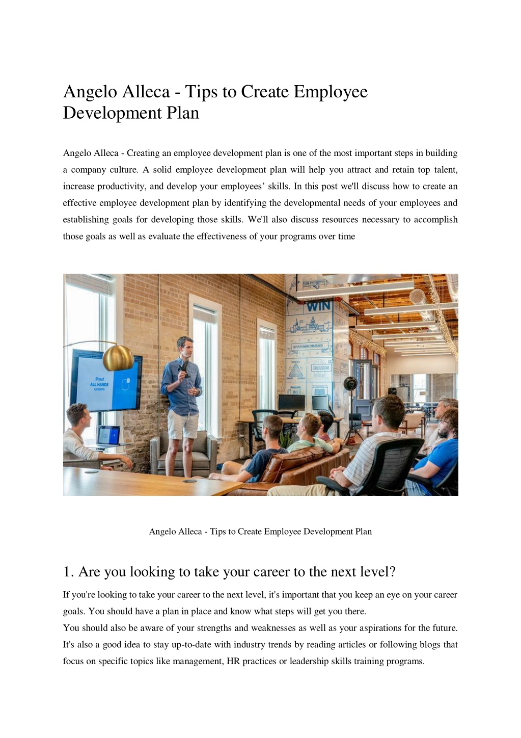 PPT - Angelo Alleca - 7 Tips to Create Employee Development Plan ...