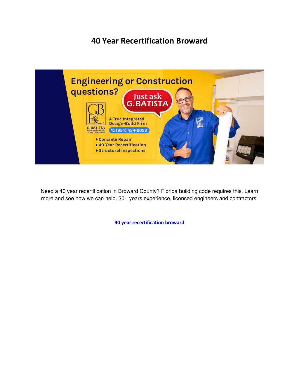 PPT - 40 Year Recertification Broward PowerPoint Presentation, free download - ID:11508469
