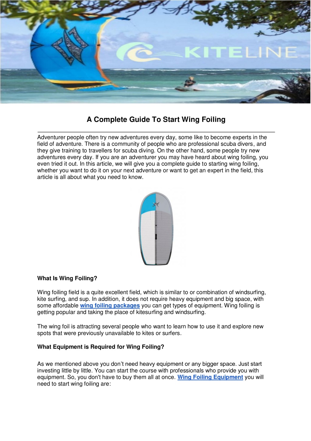 PPT - A Complete Guide To Start Wing Foiling PowerPoint Presentation ...